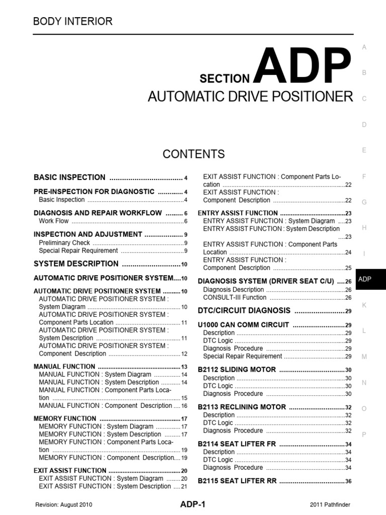 Automatic Drive Positioner: Section | PDF | Medical Diagnosis | Airbag
