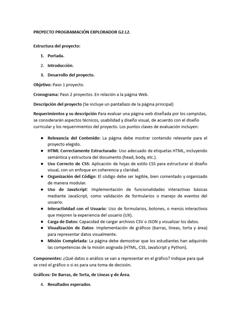 Proyecto Programación Explorador - Básico G2-L2.docx (2) | PDF | Script Java | HTML
