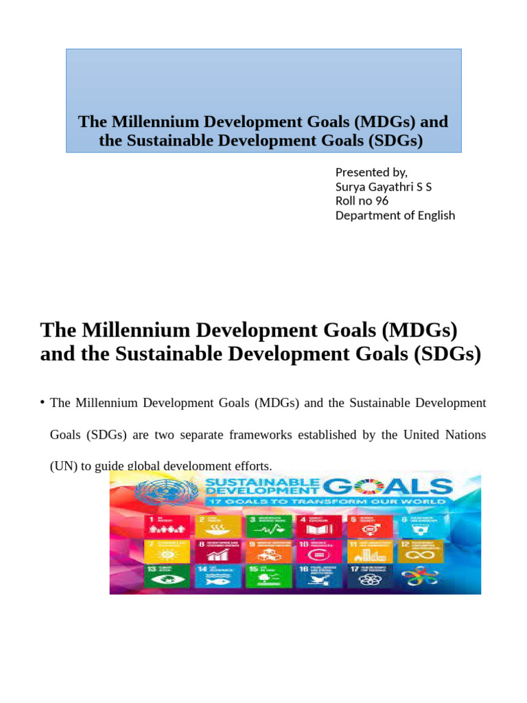 The Millennium Development Goals (MDGs) and the Sustainable | PDF | Millennium Development Goals ...