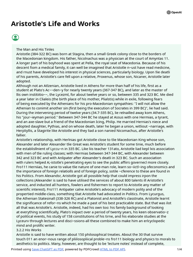 Aristotle: Life, Works, and Influence | PDF | Aristotle | Plato