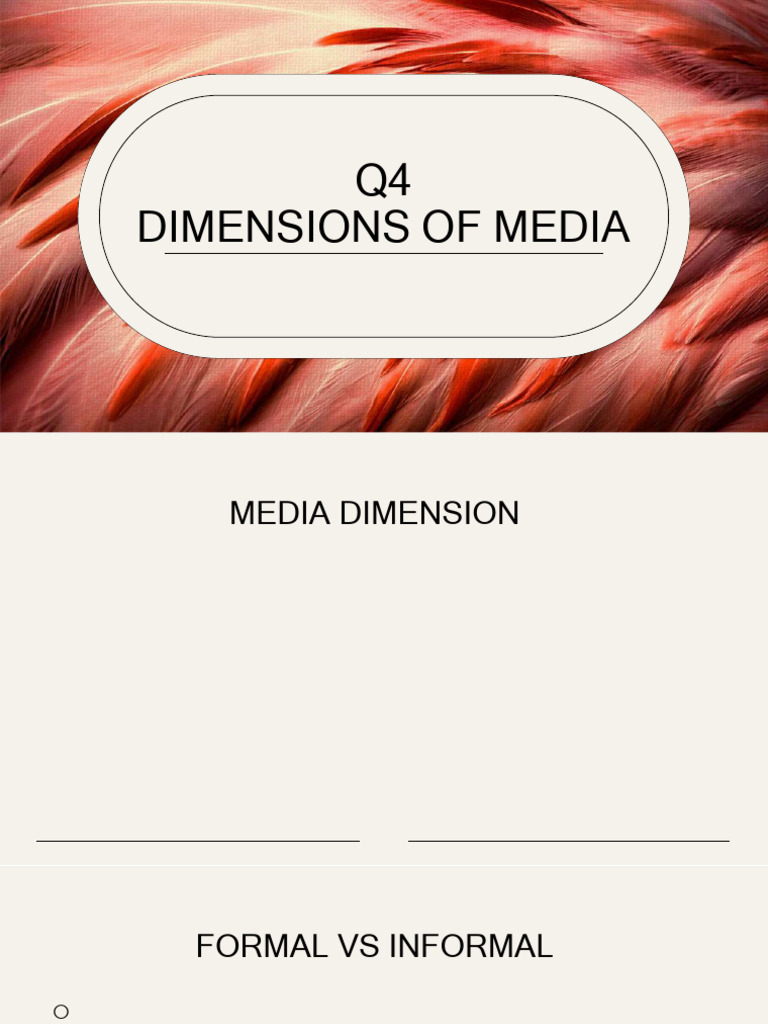 Q4 - Lesson 10 - Dimensions of Media | PDF