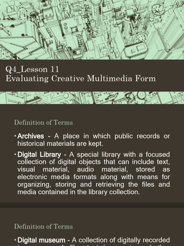 Multimedia Forms: Museums & Portfolios | PDF | Multimedia | Libraries