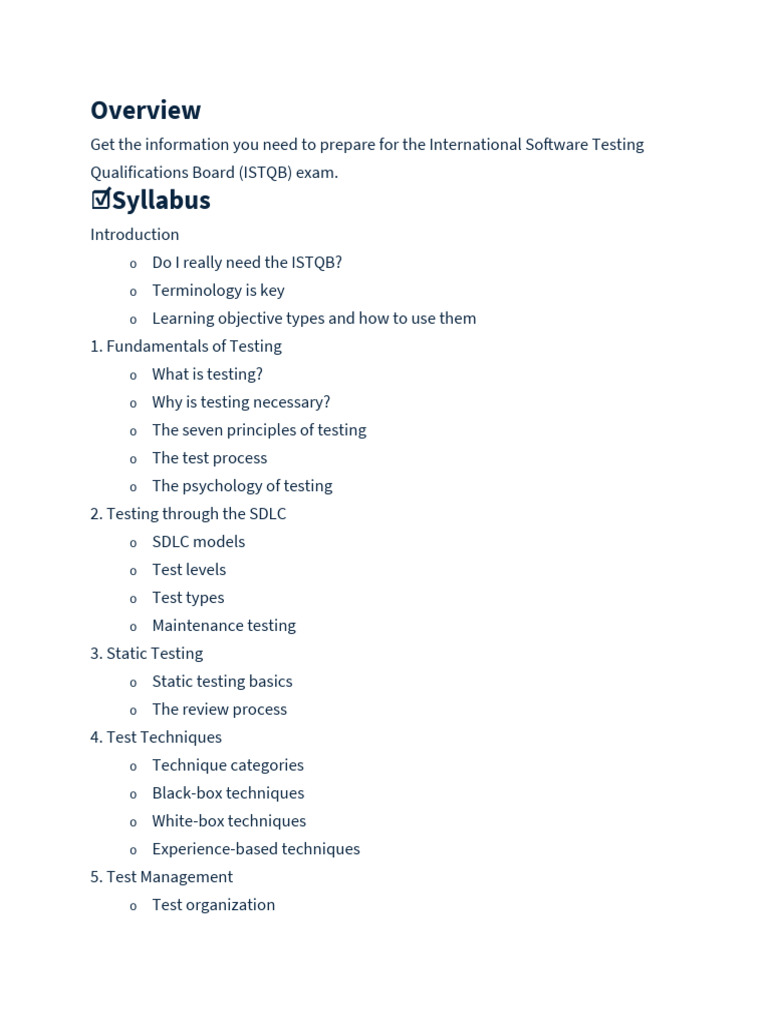 ISTQB Exam Preparation Guide | PDF