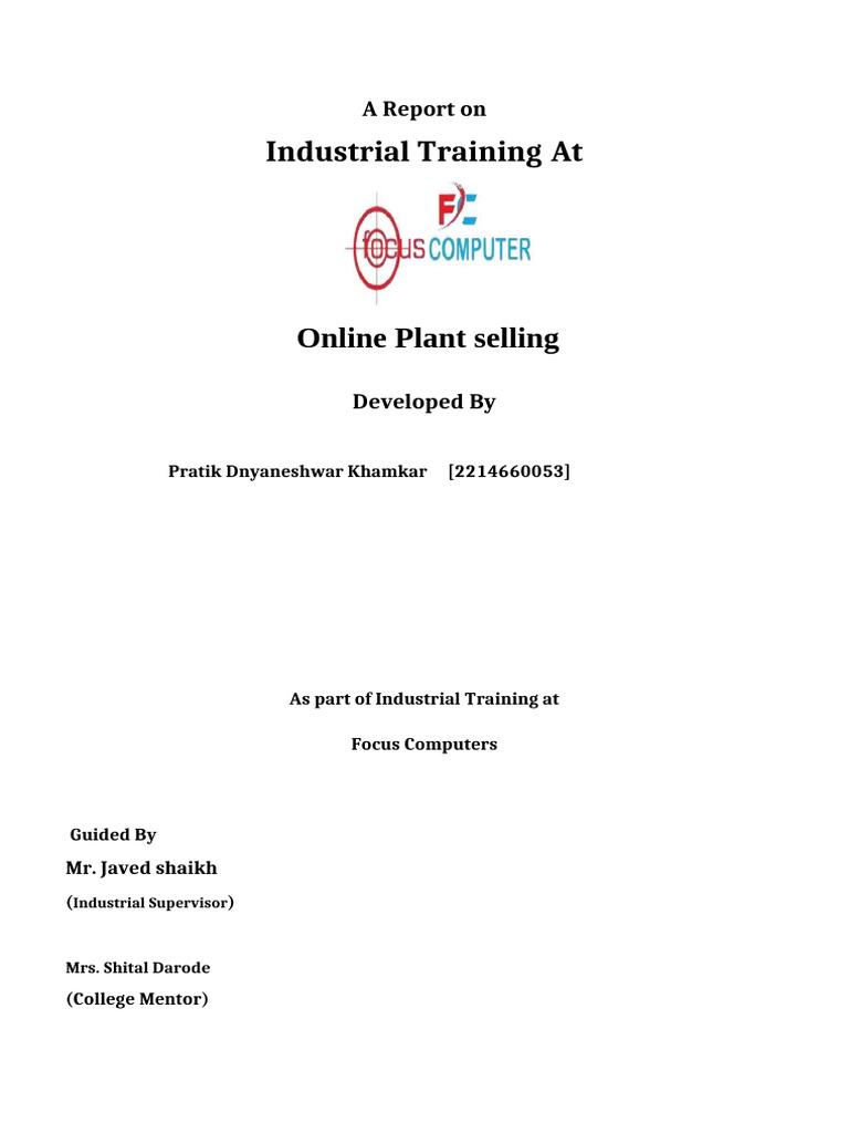 Industrial Training Project Rport | PDF | Software Development | Databases