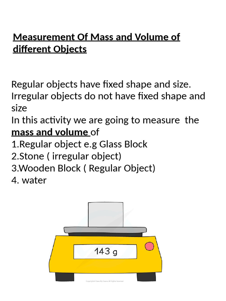 Measure Mass & Volume of Objects | PDF