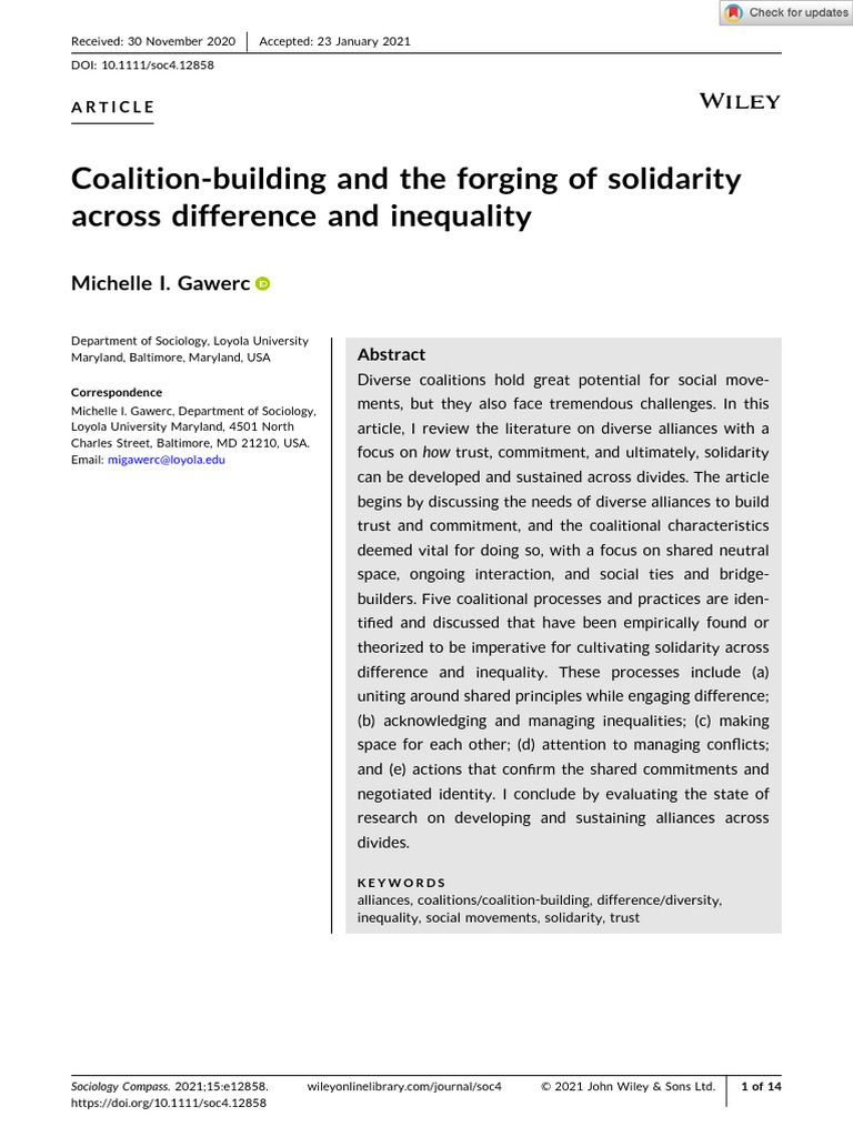 Week11 - R2-Coalition Building and The Forging of Solidarity Across ...