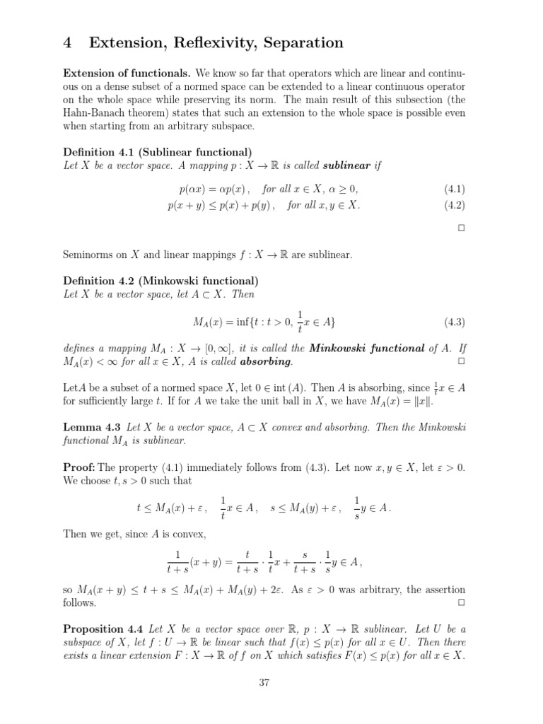 Hahn-Banach Theorem and Reflexivity | PDF | Abstract Algebra ...
