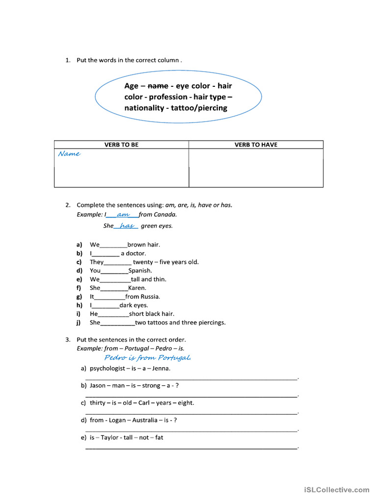 1. Verb to BE (3) | PDF