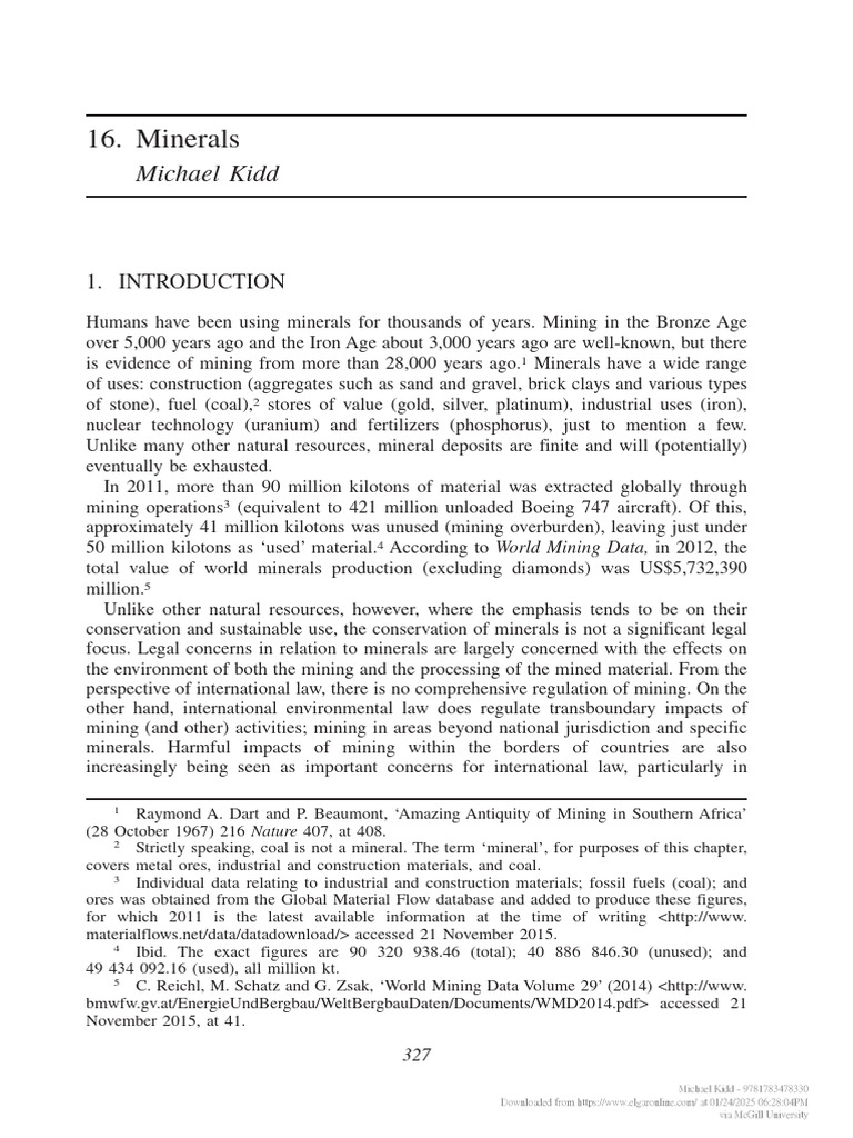 Minerals: Michael Kidd | PDF | Surface Mining | Mining