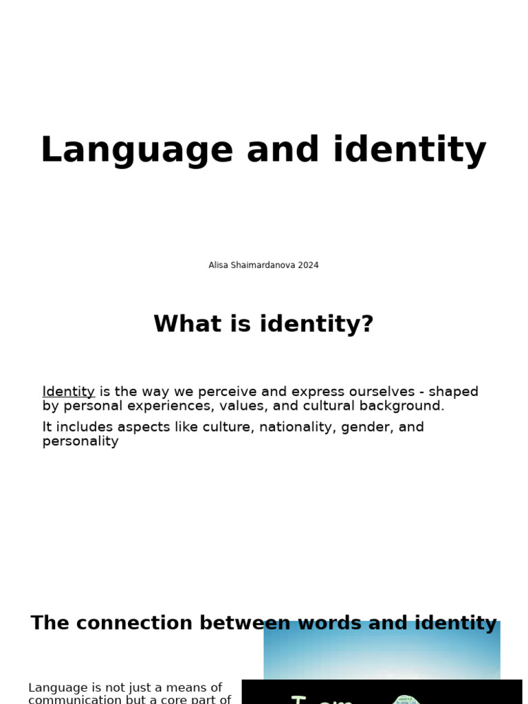 Language and Identity | PDF