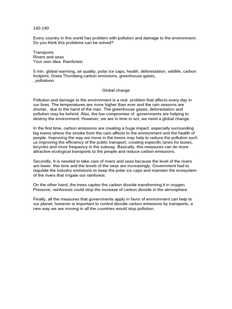 Essay. Global Change | PDF