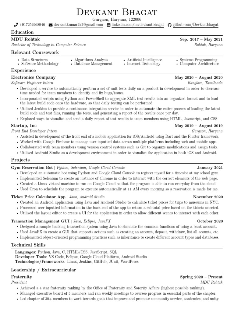 Devkant Bhagat: Education | PDF | Java (Programming Language) | Mobile App