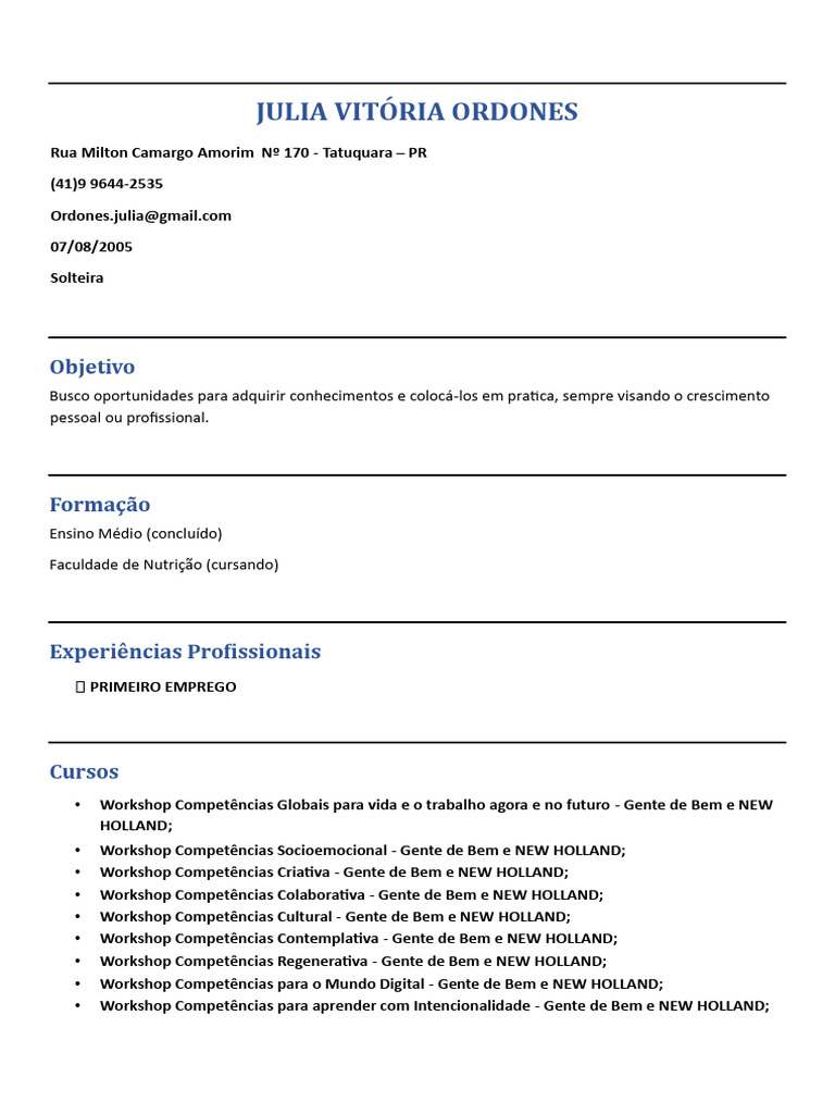 Curriculum Julia Ordones | PDF