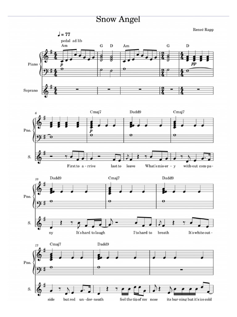 Snow Angel Reneé Rapp | PDF