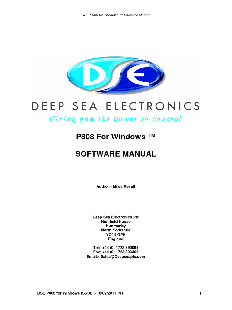 DSE808-Operators-Manual | PDF | Microsoft Windows | Floppy Disk