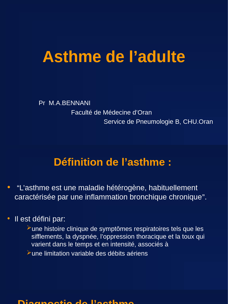 25 - Traitement Du L'ashme | PDF | Asthme | Bronchopneumopathie ...