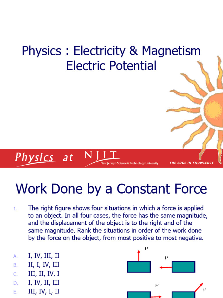 Physics: Electric Potential Basics | PDF | Electric Field | Force