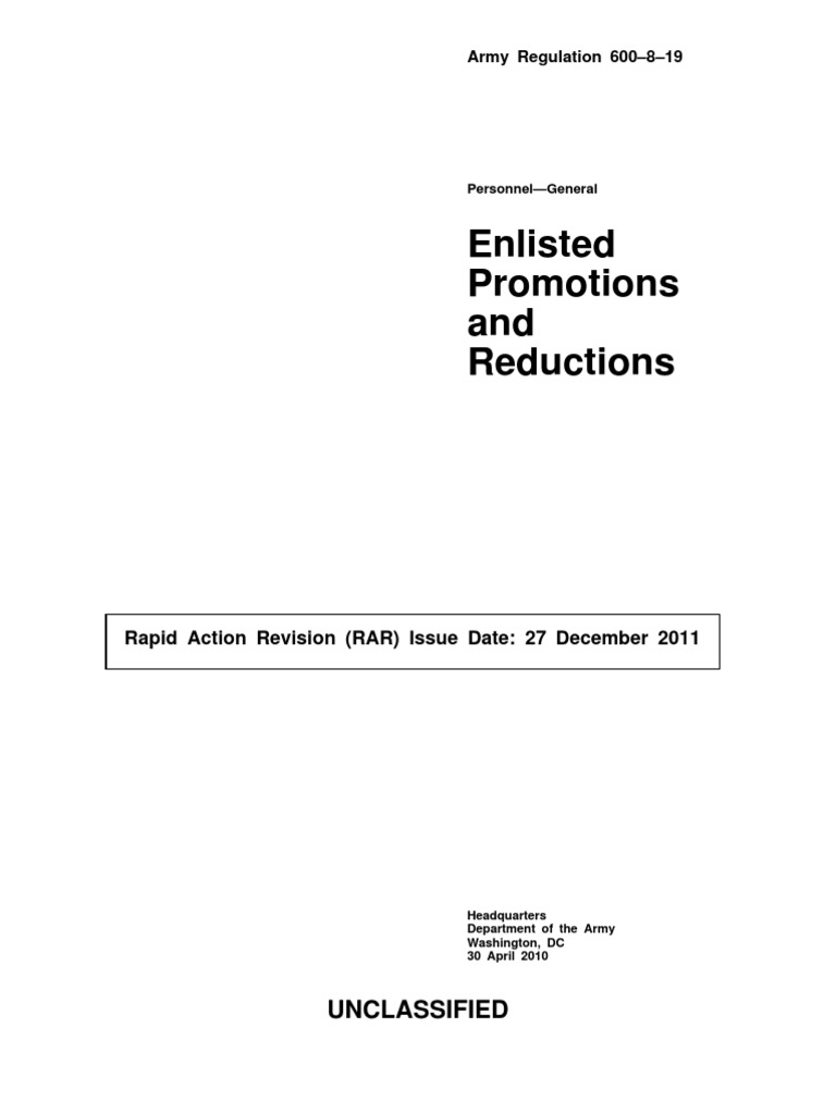 Enlisted Promotions and Reductions: Unclassified | PDF | United States ...