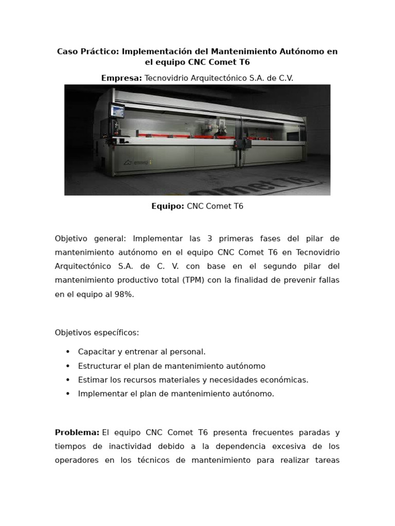 Caso Práctico CNC | PDF | Indicador de rendimiento