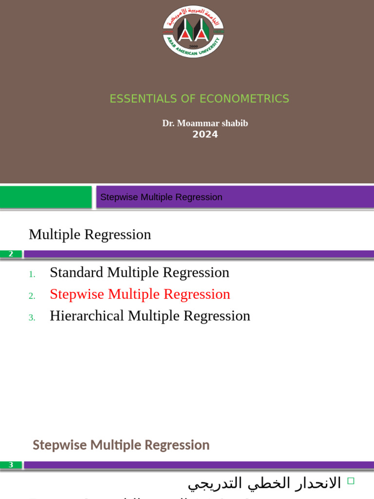 Stepwise Multiple Regression 2 | PDF