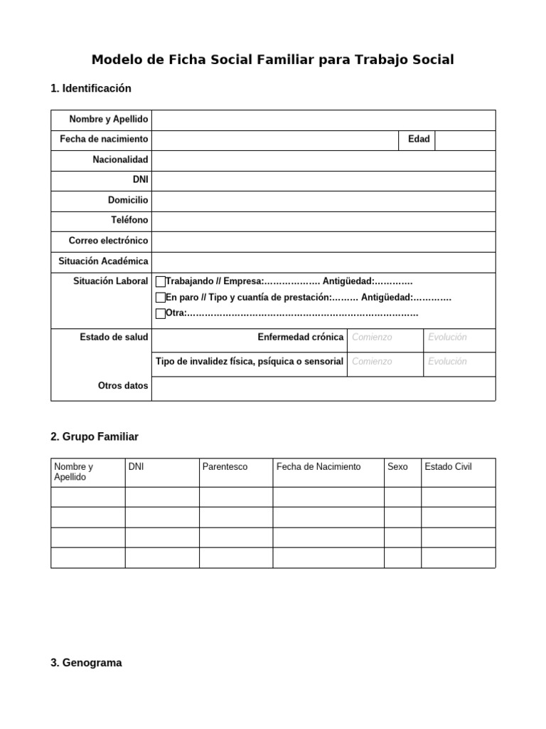 Modelo - Ficha Familiar | PDF