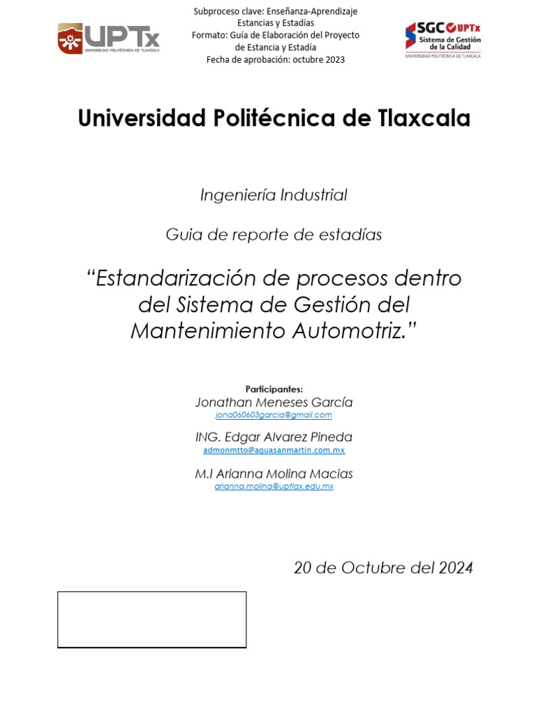 Hoja de Proyecto Firmada y Sellada | PDF | Business | Calidad (comercial)