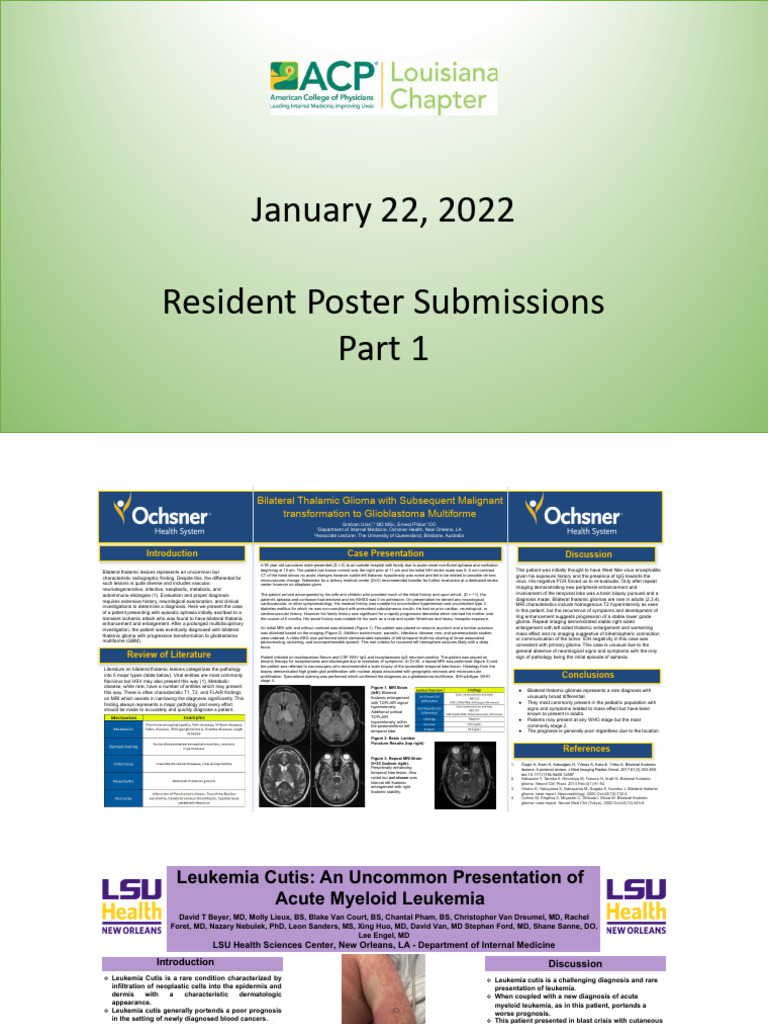 Resident Posters Part 1 | PDF | Leukemia | Medical Specialties