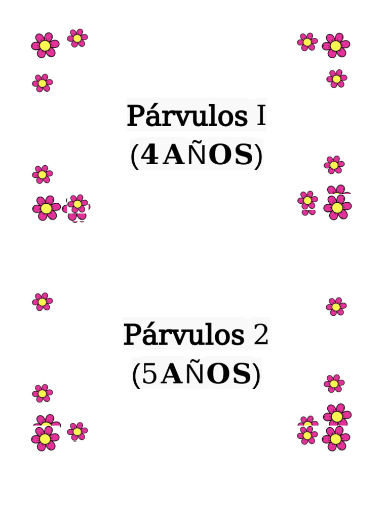 Párvulos ? 2 3 | PDF