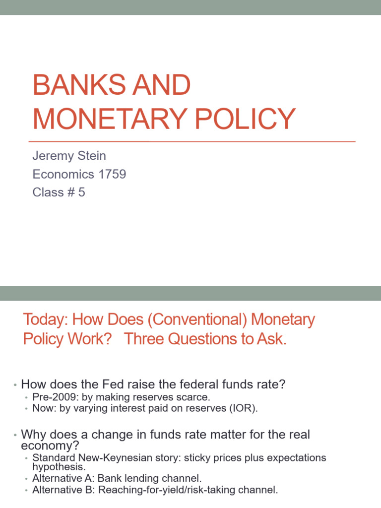 Understanding Monetary Policy Mechanics | PDF | Federal Reserve | Banks