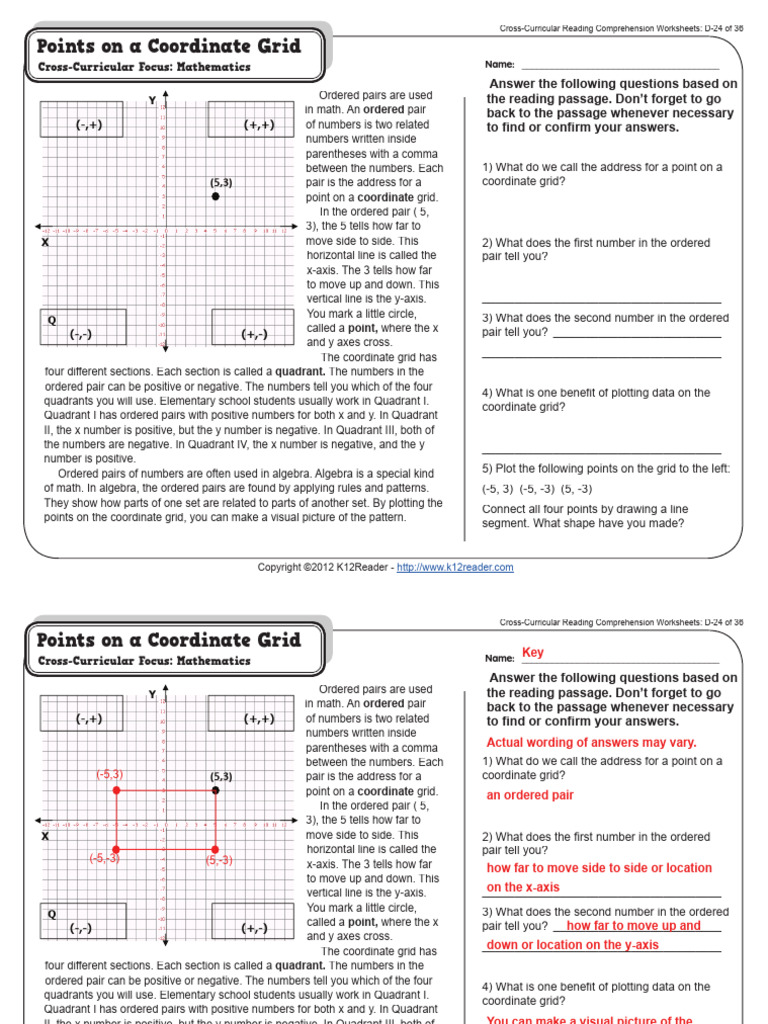 Gr4 Wk24 Points On A Coordinate Grid | PDF | Cartesian Coordinate ...