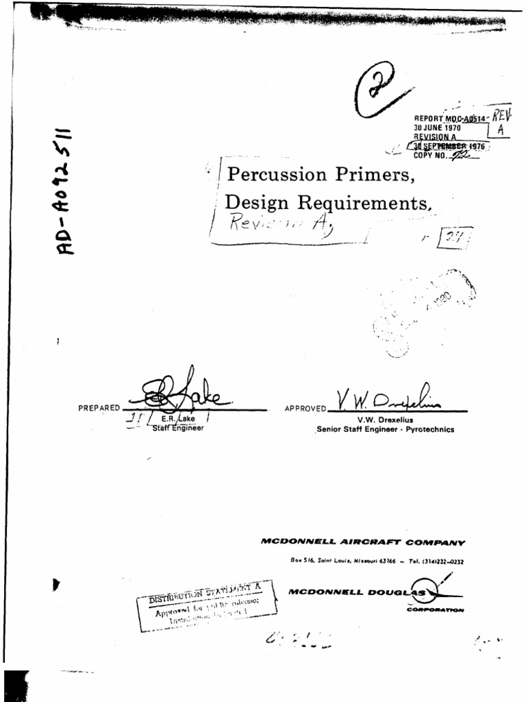 Perscussion Primers Design Requirements | PDF | Explosive Material ...
