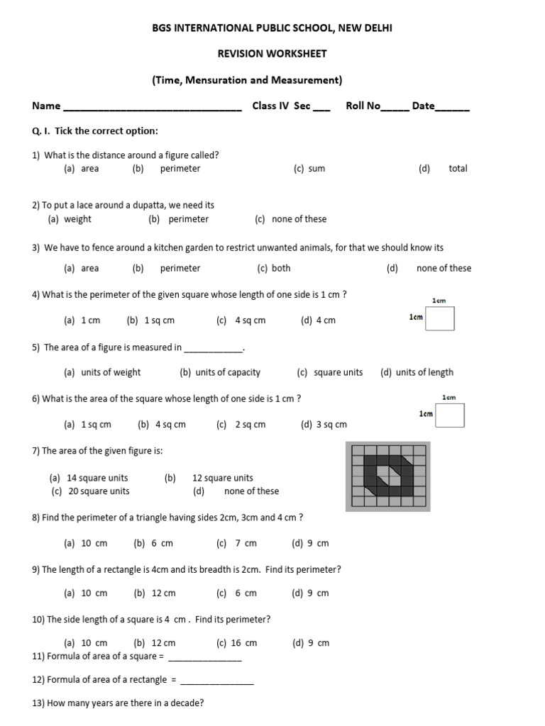 Math Revision | PDF | Litre | Kilogram