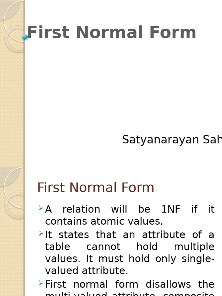 First Normal Form | PDF