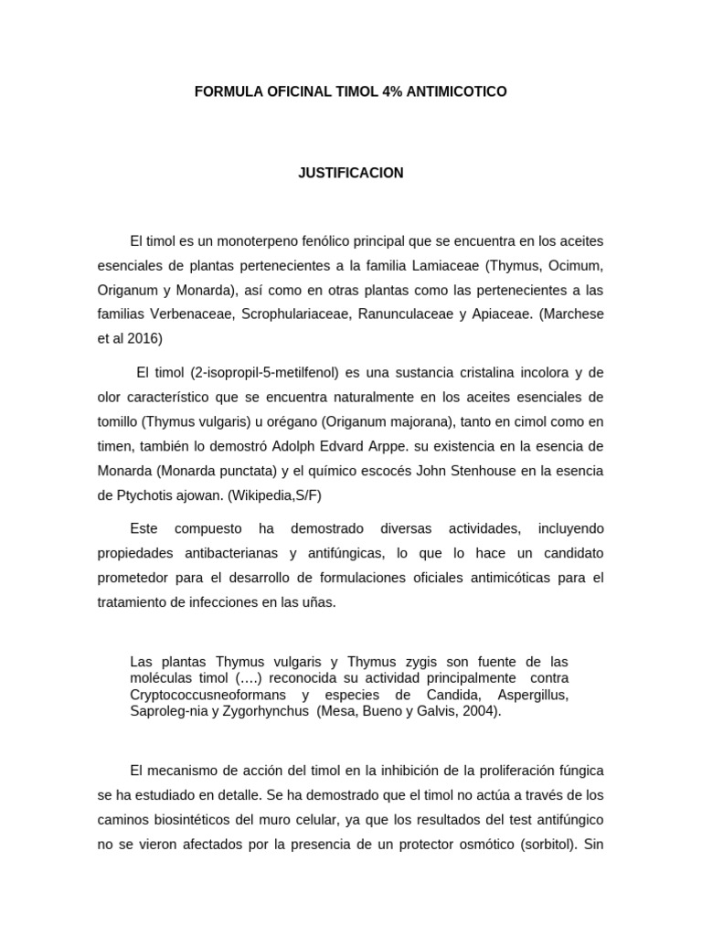 Formula Oficinal Timol 4 | PDF
