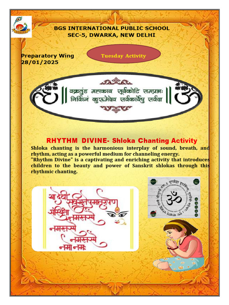 Shloka Chanting Activity for Kids | PDF