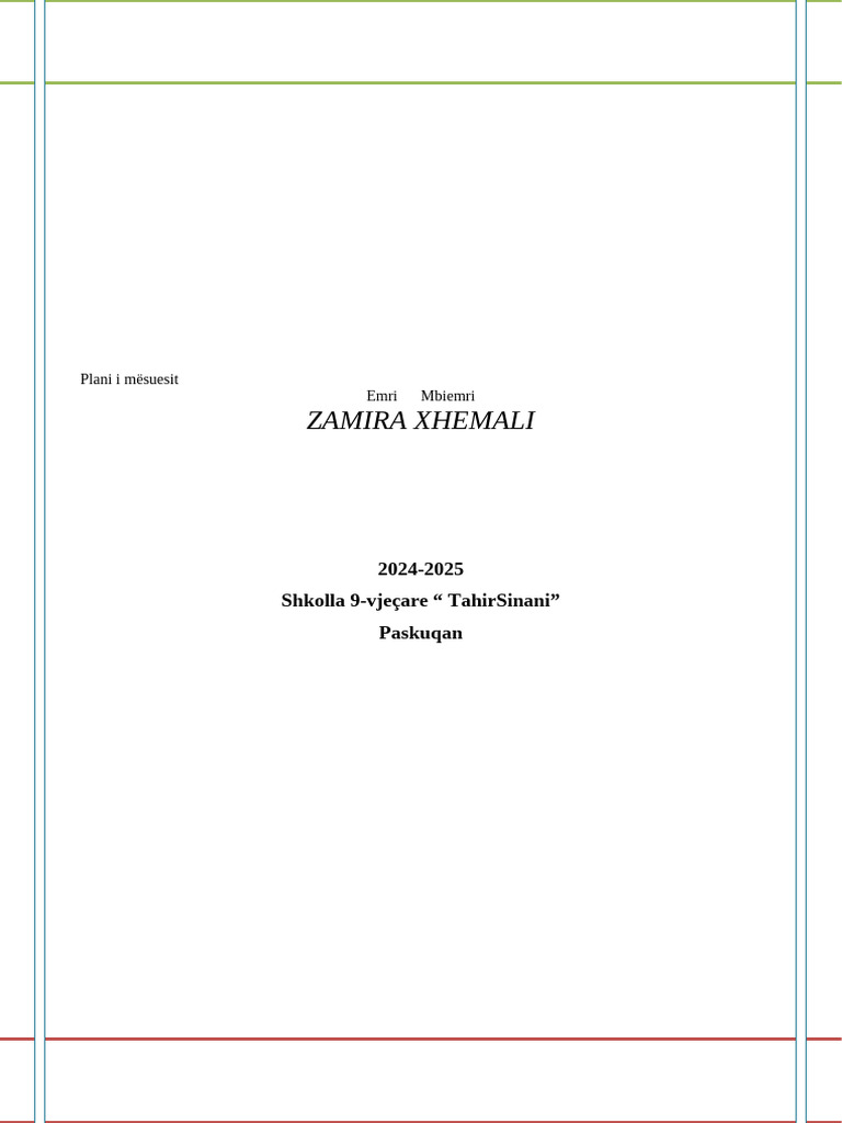 PLANI INDIVIDUAL | PDF