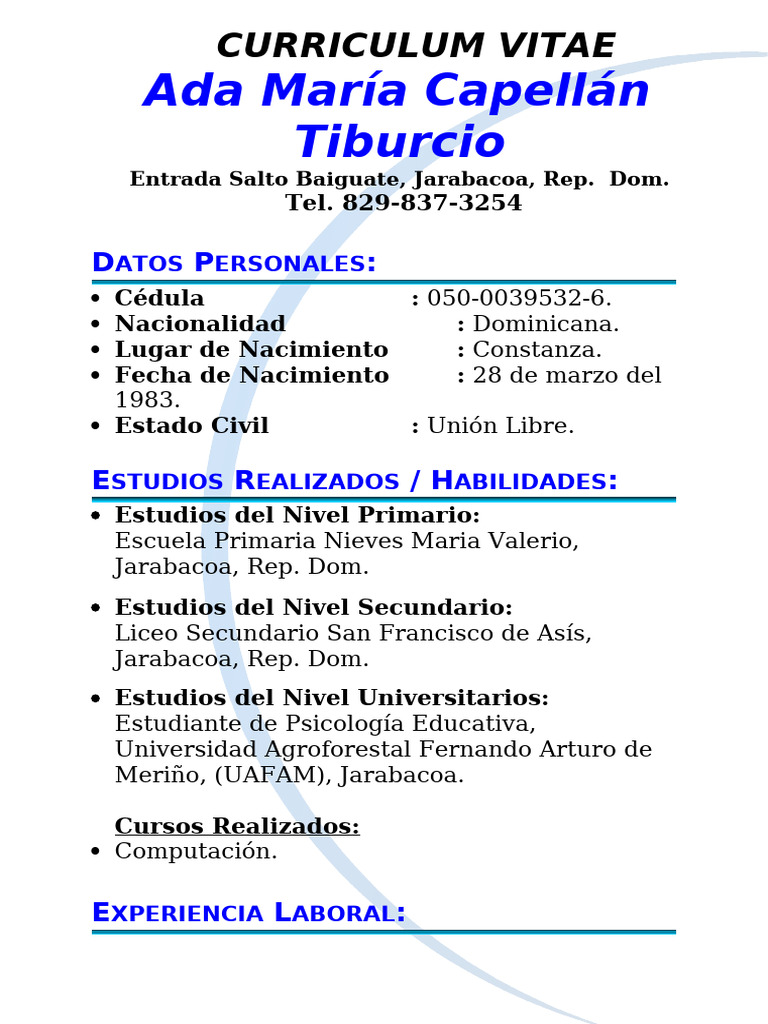 Ada María Capellán Tiburcio | PDF