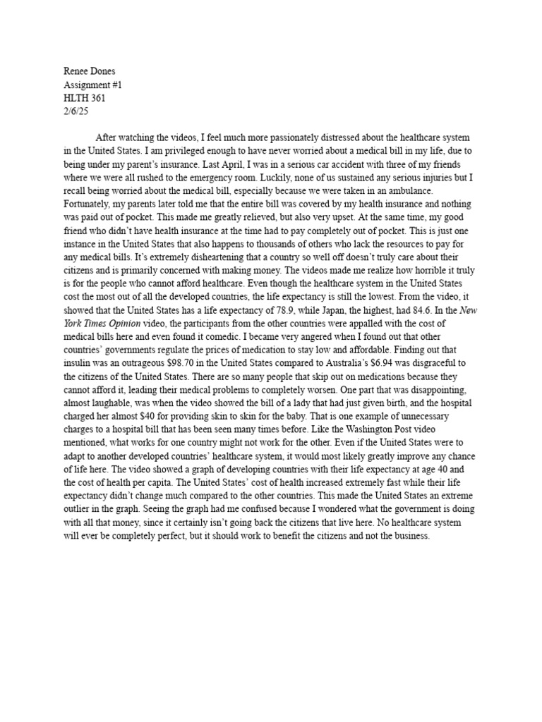 Assignment 1 - Health Systems | PDF | Public Services | Social Programs