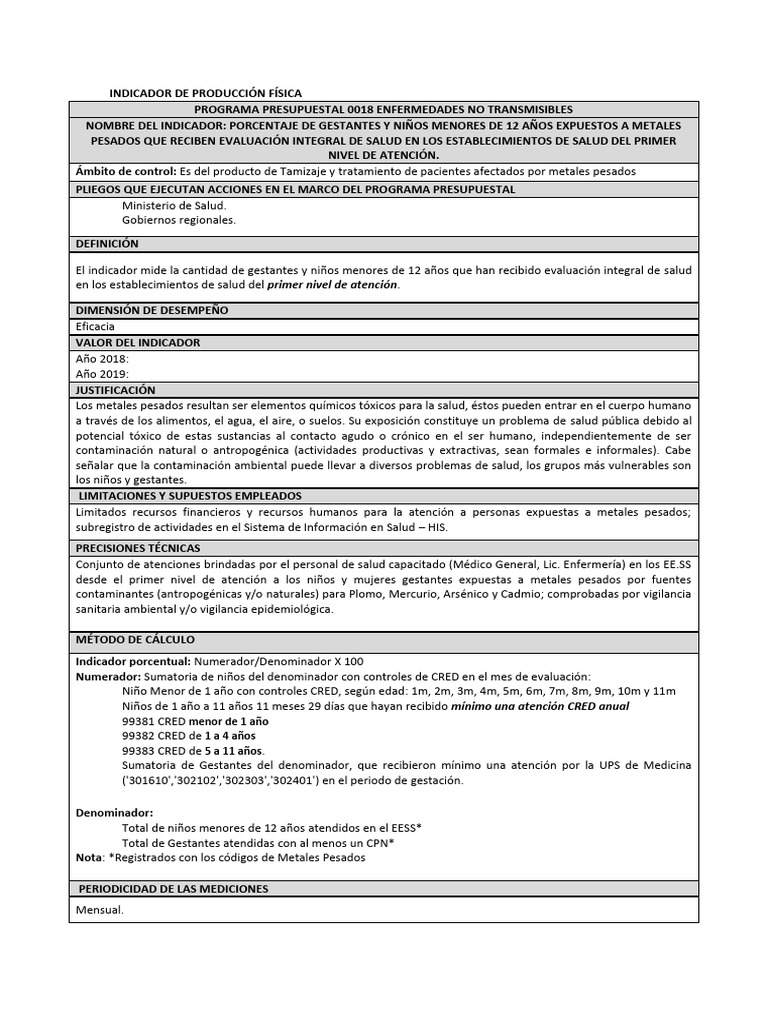 Ficha Tecnica Metales Pesados PDF | PDF