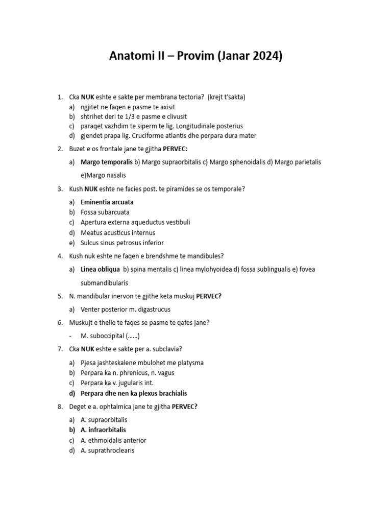 Anatomi II (Janar 2024) | PDF