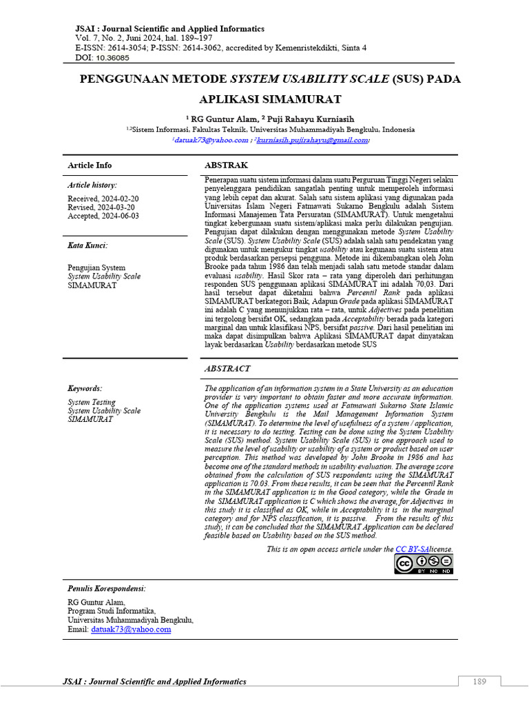 SUS System Usability Scale | PDF