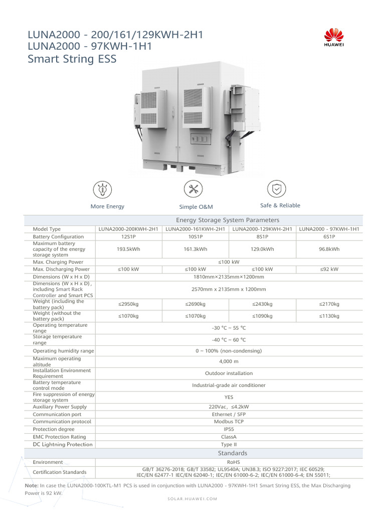 Luna2000 200KWH 2H1 161KWH 2H1 129KWH 2H1 97KWH 1H1 | PDF | Alternating Current | Electric Power