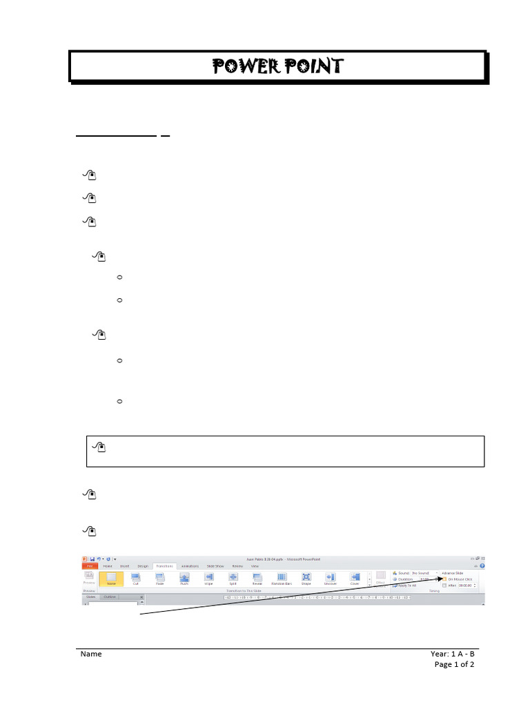 PowerPoint Task for Students | PDF