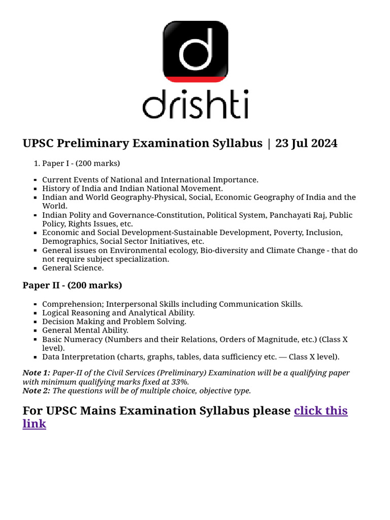 Prelims Syllabus | PDF