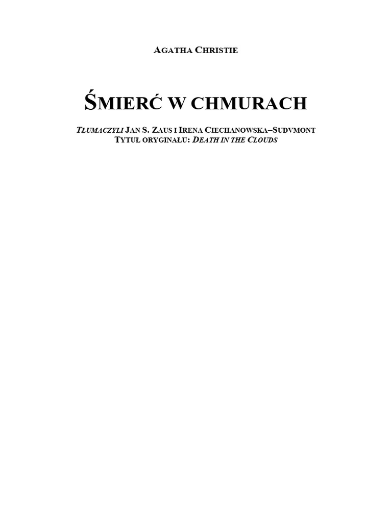 Smierc W Chmurach - Agatha Christie | PDF