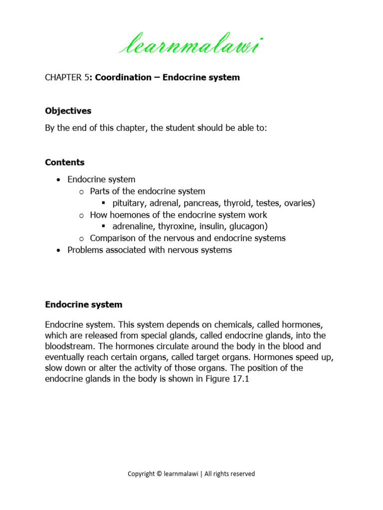 5 Coordination - Endocrine System | PDF | Endocrine System | Hormone