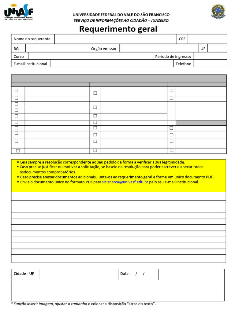 Requerimento Geral Atualizado | PDF