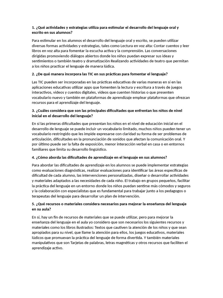 Estrategias para Desarrollar el Lenguaje en Niños | PDF | Aprendizaje | Enseñando