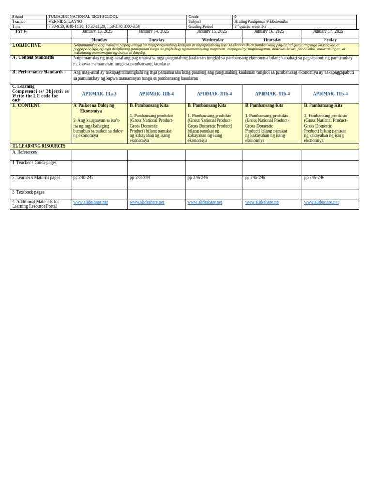 DLL 3RD Quarter 2ND-3RD Week | PDF