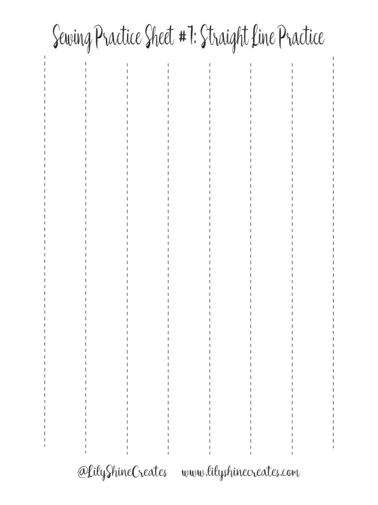 Sewing Practice Sheets | PDF